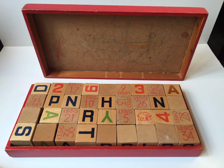 Vintage LEGO Building Blocks in Wood, complete Set, Denmark 1940s For ...