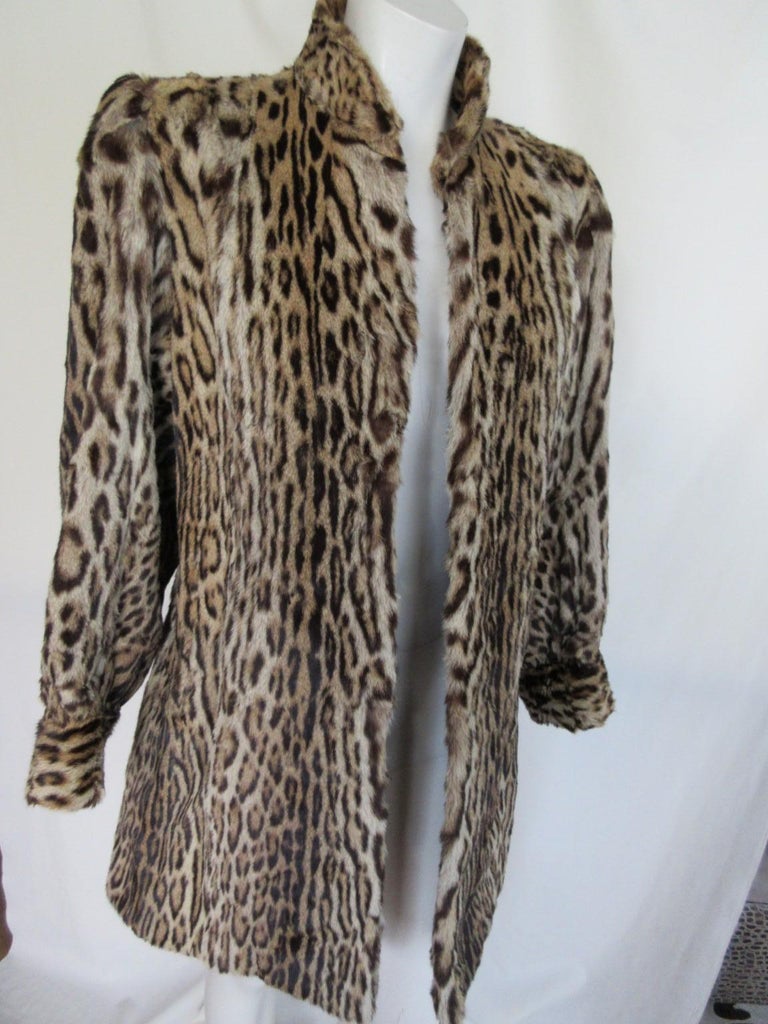 Vintage Leopard Fur Print coat, 1940s For Sale at 1stDibs