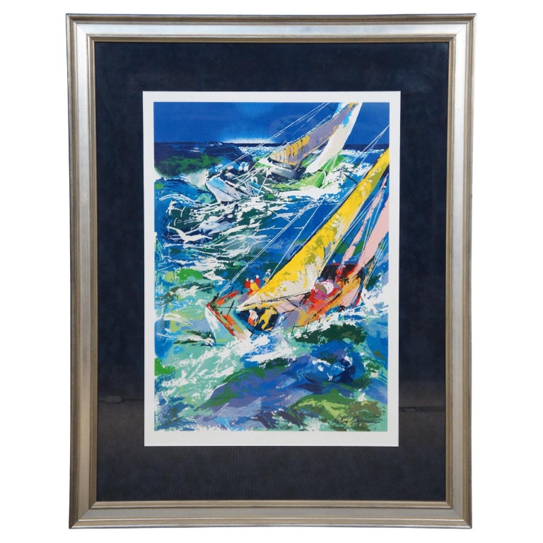 Vintage Leroy Nieman High Seas Sailing ii Nautical Seascape Serigraph ...