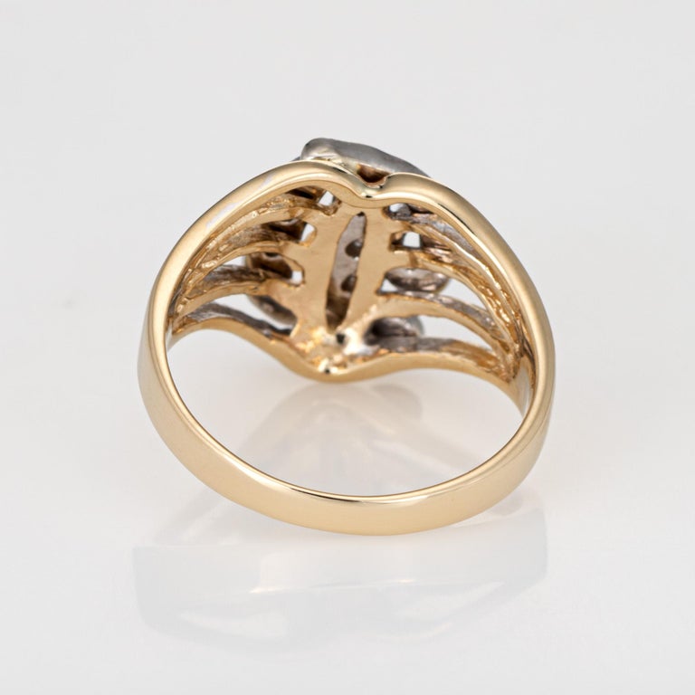 Vintage Letter D Initial Ring 10k Yellow Gold Signet Fine Cursive ...