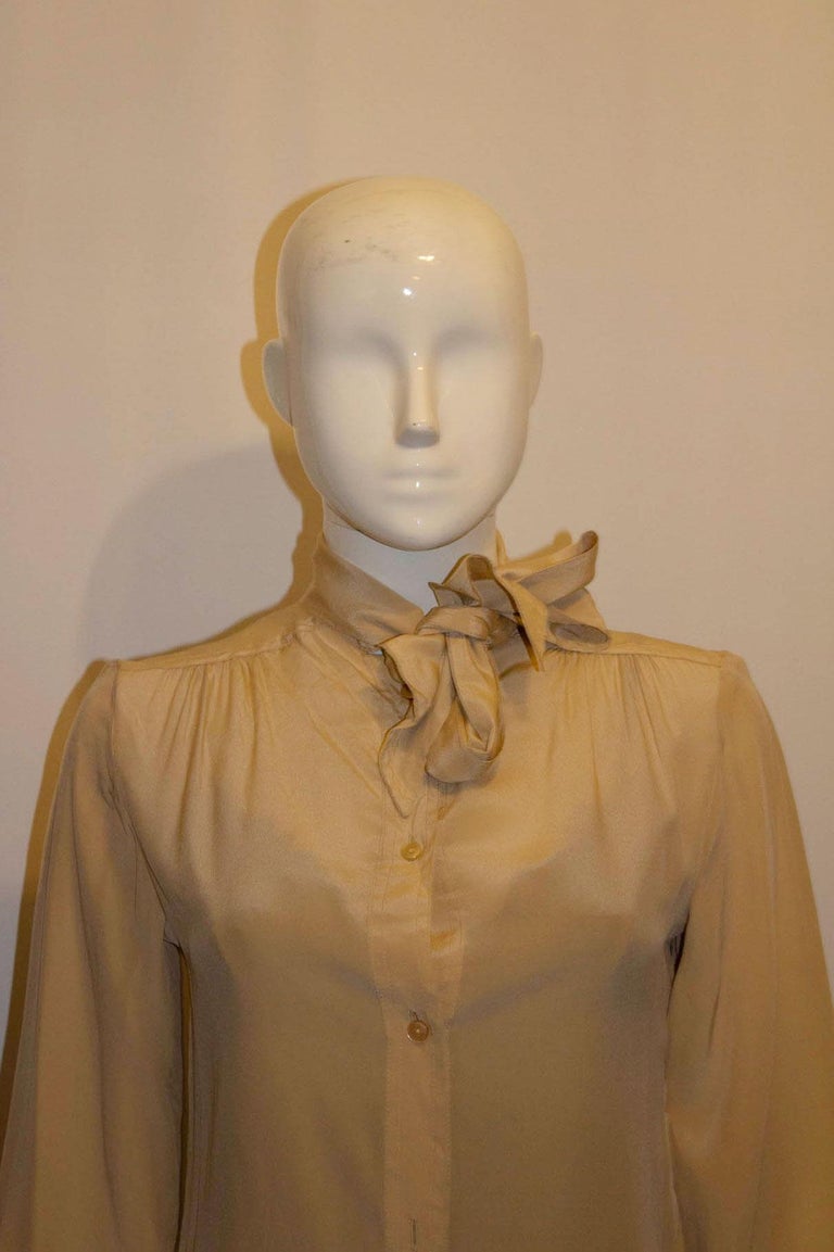 Vintage Liberty Line Silk Blouse For Sale at 1stDibs