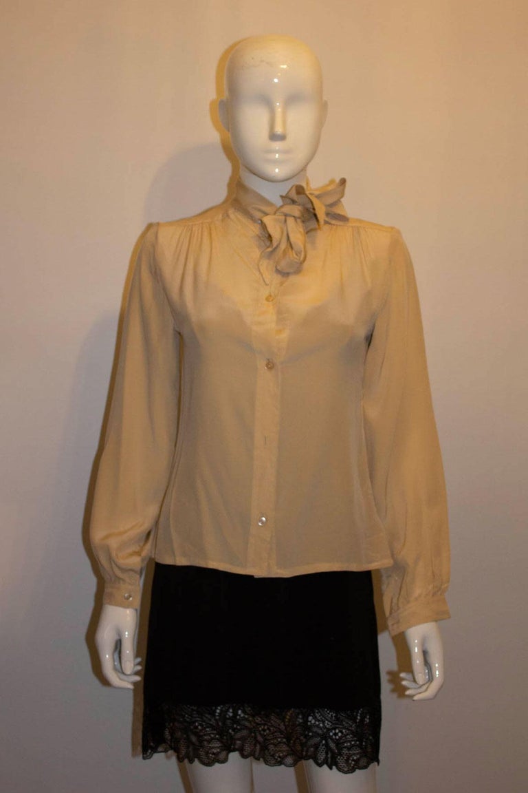 Vintage Liberty Line Silk Blouse For Sale at 1stDibs
