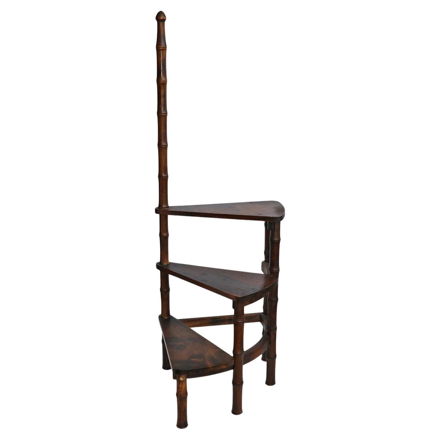 Vintage English Library Step Ladder with Leather Stairs at 1stDibs ...