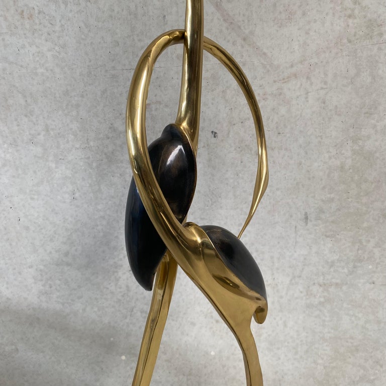 Vintage Life-Size Brass "Entwined Cranes" Sculpture by Boris Lovet ...