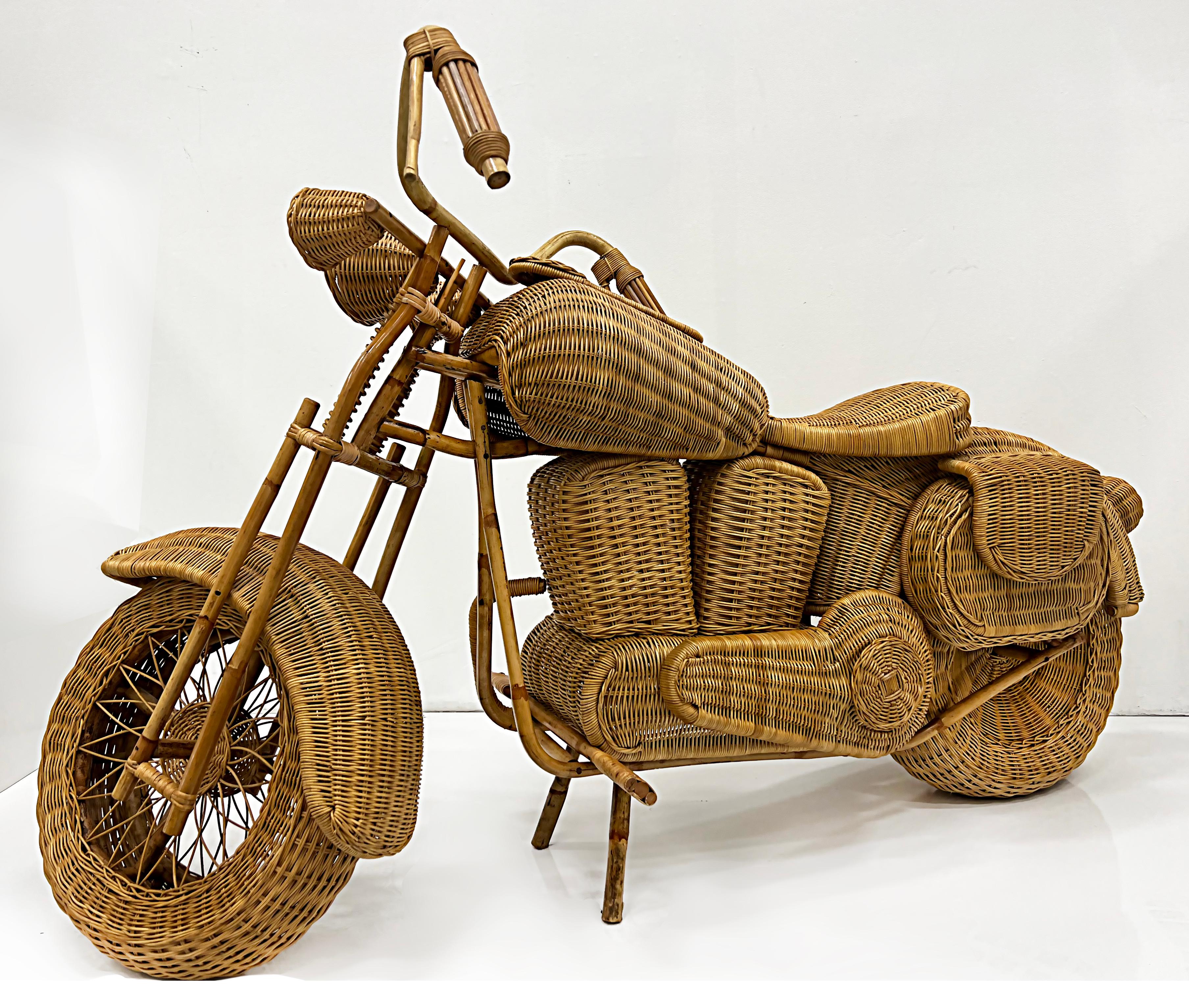 Vintage Life-size Harley Davidson Wicker Motorcycle, Tom Dixon Designs ...
