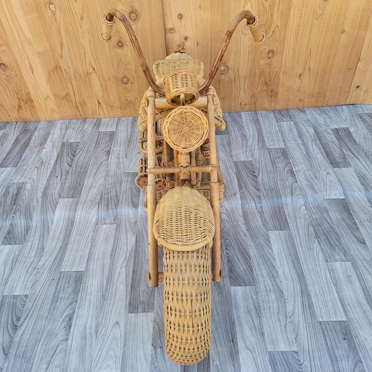 Vintage Life Size Rattan, Bamboo and Wicker Harley Davidson Motorcycle ...