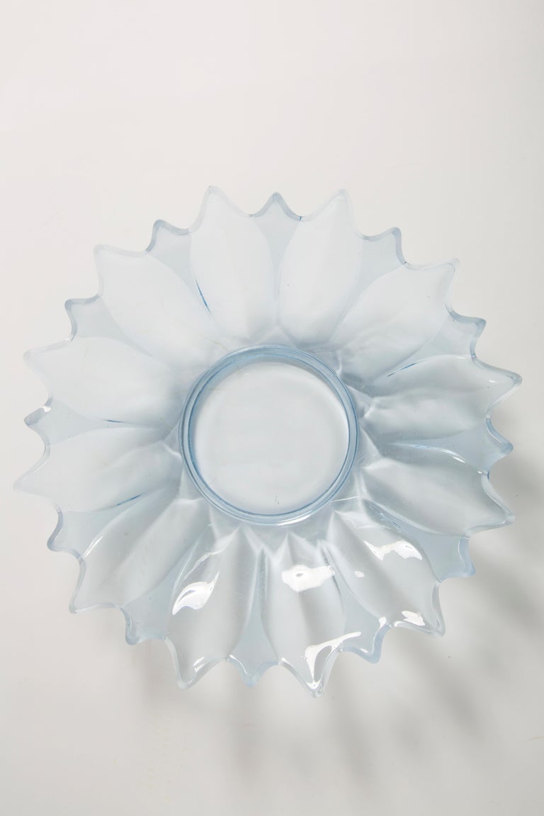 Vintage Light Blue Decorative Glass Plate, Italy, 1960s For Sale at 1stDibs