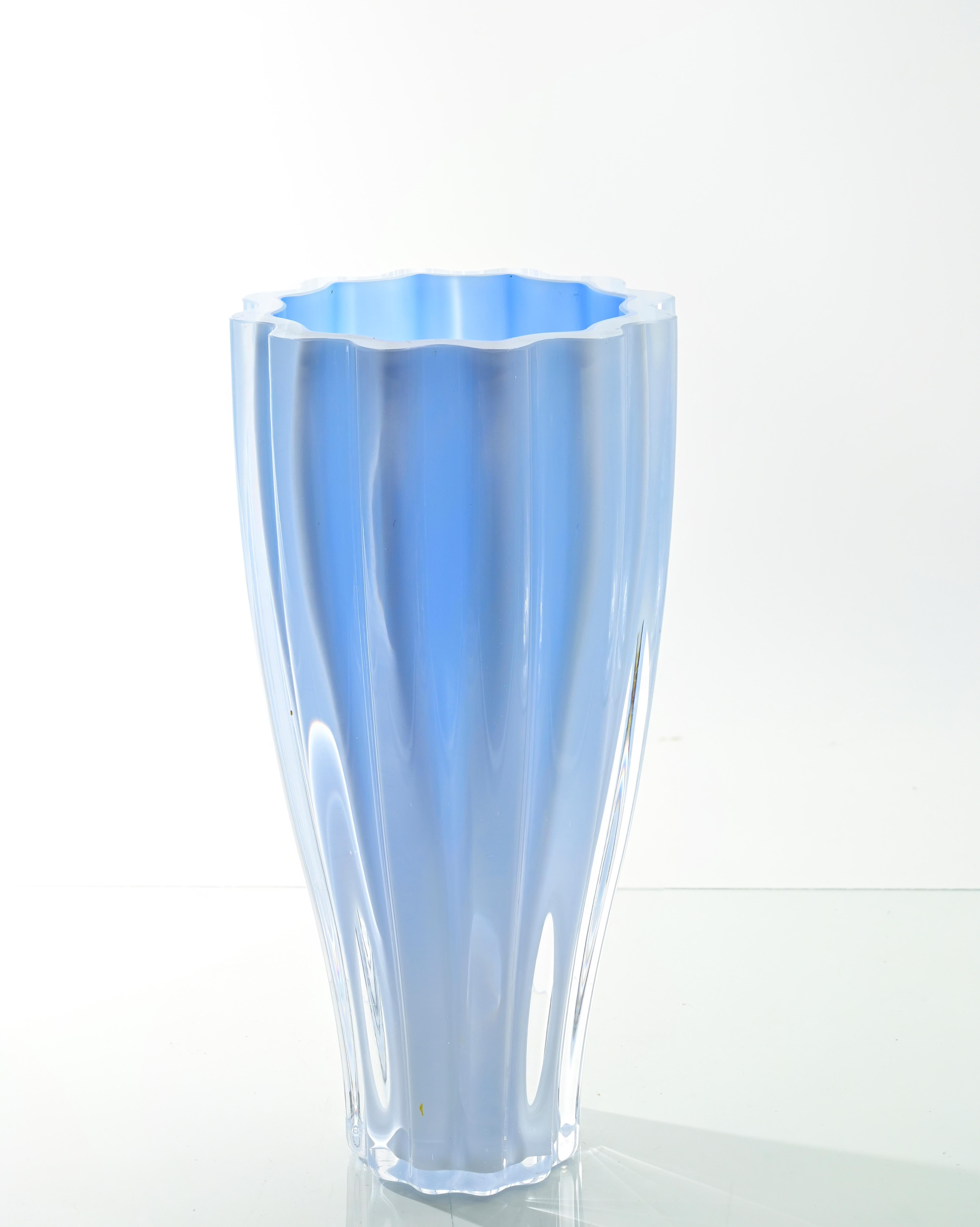 Vintage Light Blue Glass Vase, Northern European, 1970s For Sale at 1stDibs