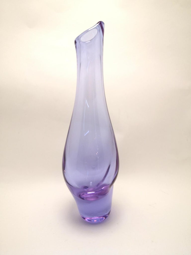 Vintage Lilac Glass Vase, 1960s For Sale at 1stDibs