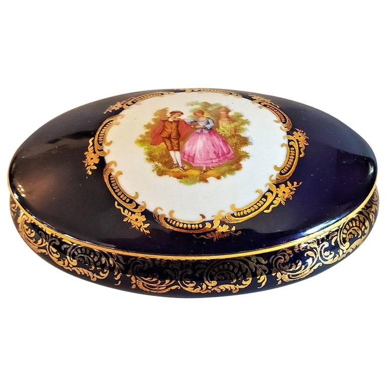 Vintage Limoges Castel 22-Karat Gold Trinket Box at 1stDibs