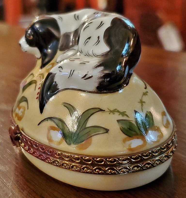 Vintage Limoges King Charles Spaniel Ring Box at 1stDibs