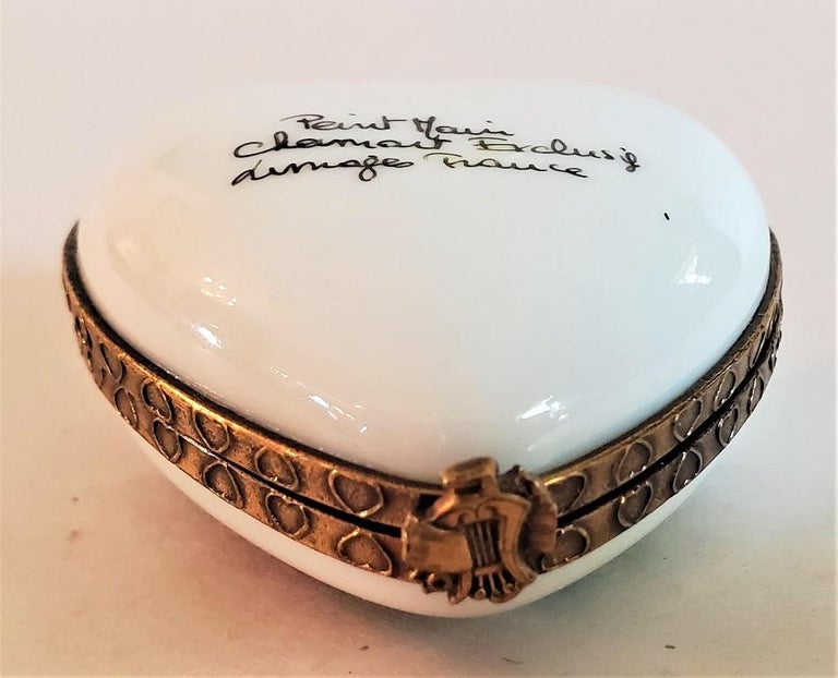 Vintage Limoges Lyre Love Heart Shaped Box at 1stDibs