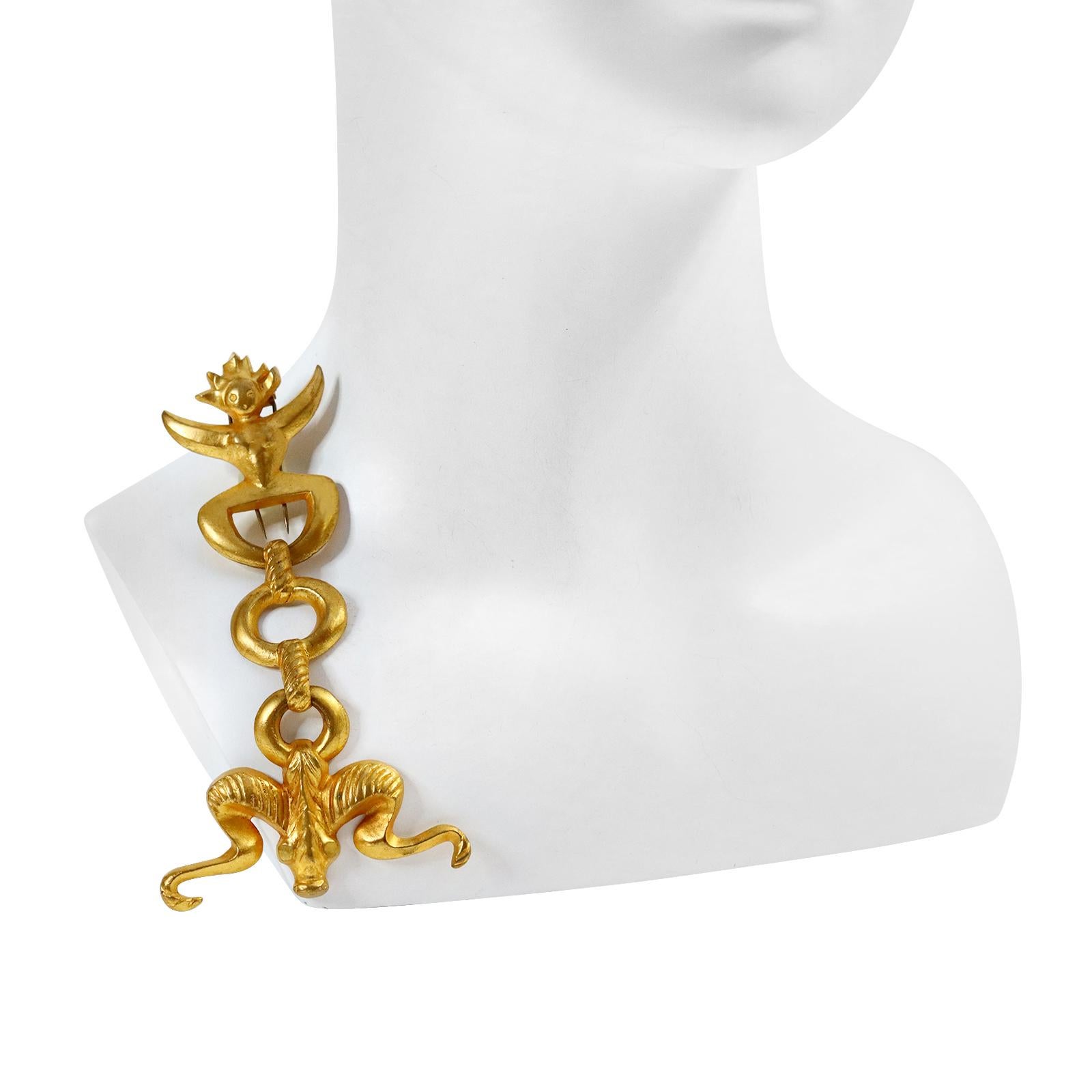 Vintage Line Vautrin Gold Dangling Sun God Fur Clip Brooch, circa 1930s ...