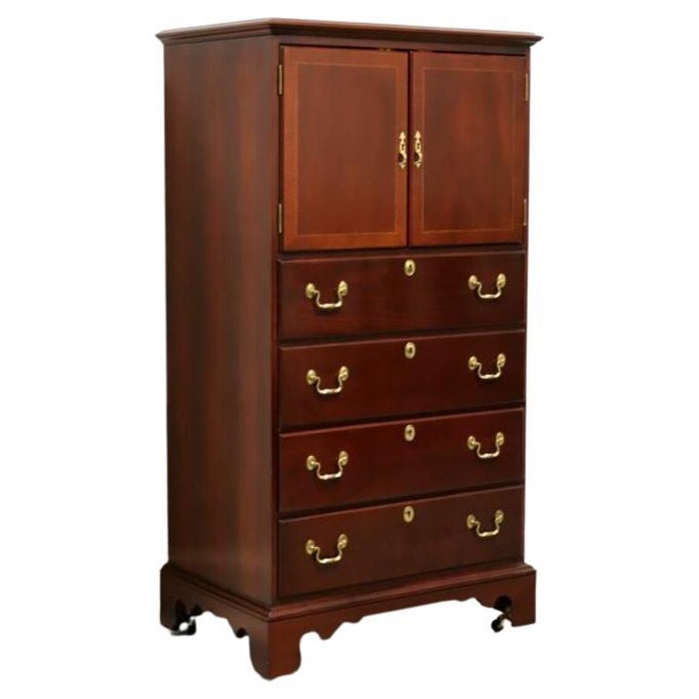 LINK TAYLOR Solid Mahogany Chippendale Tall Chest For Sale at 1stDibs