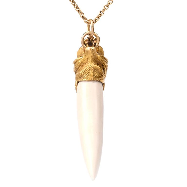 leopard teeth pendant