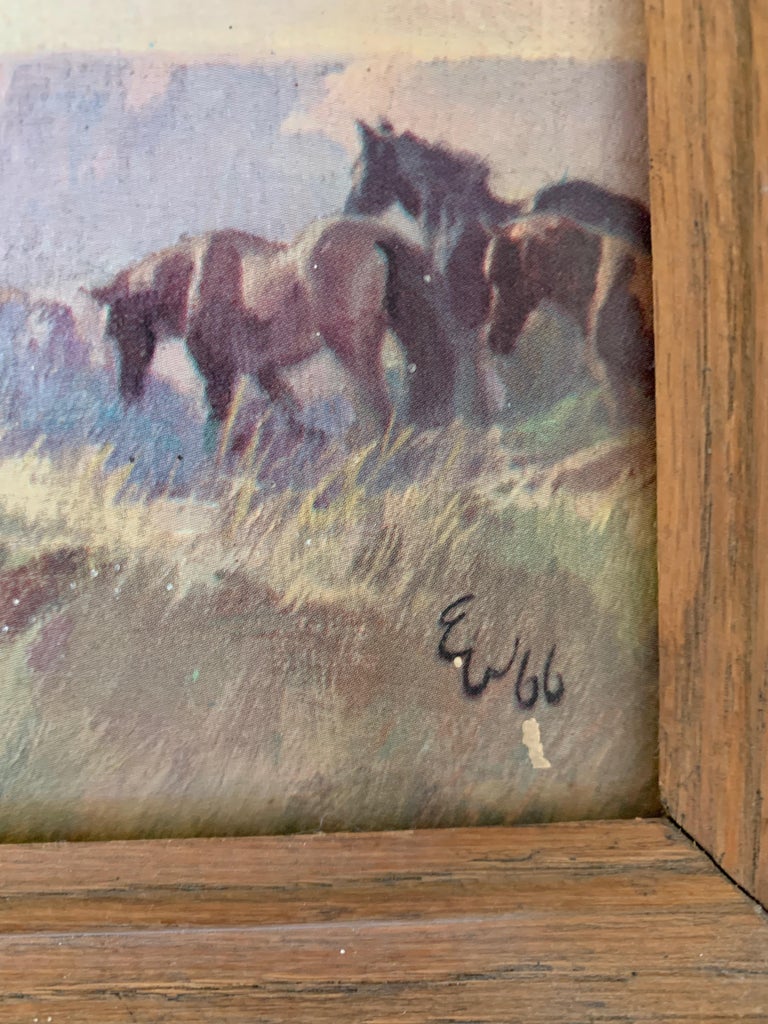 Vintage Lithograph Horse Painting by Elmore Brown at 1stDibs ...