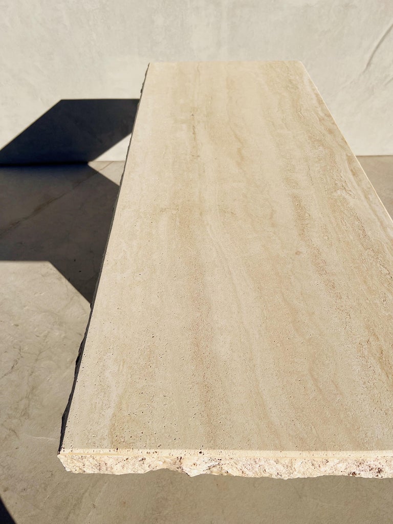 Vintage Live Edge Italian Travertine Console Table at 1stDibs