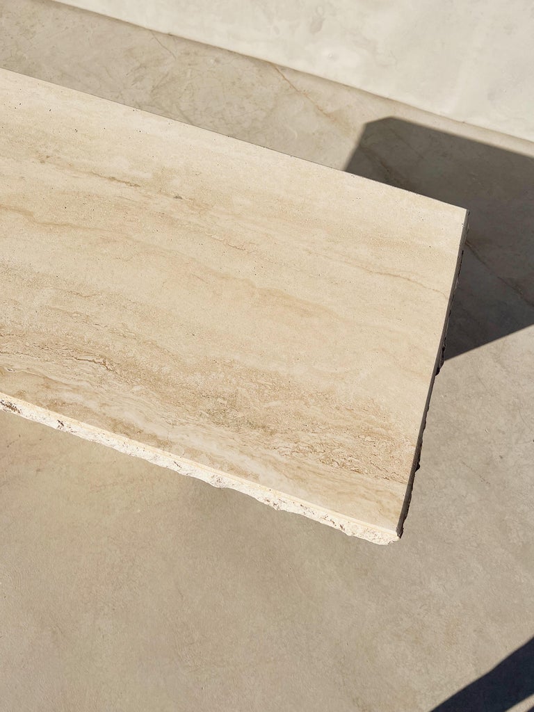 Vintage Live Edge Italian Travertine Console Table at 1stDibs