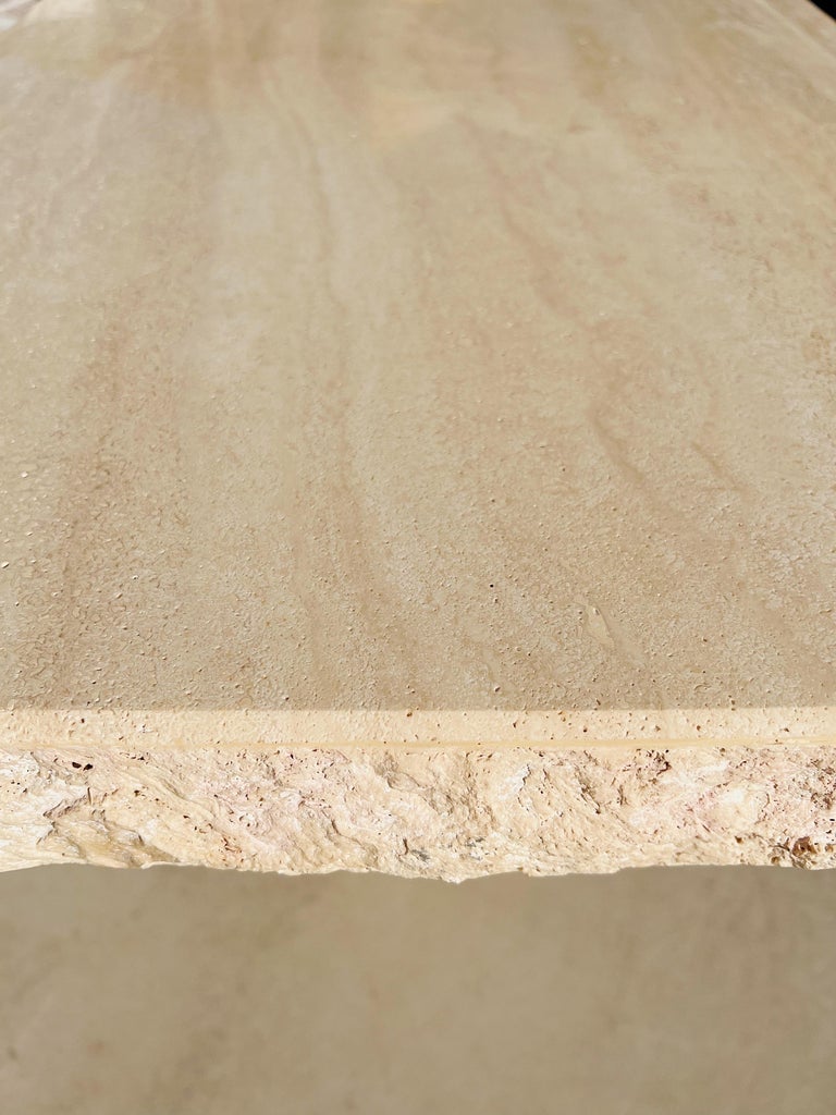 Vintage Live Edge Italian Travertine Console Table at 1stDibs