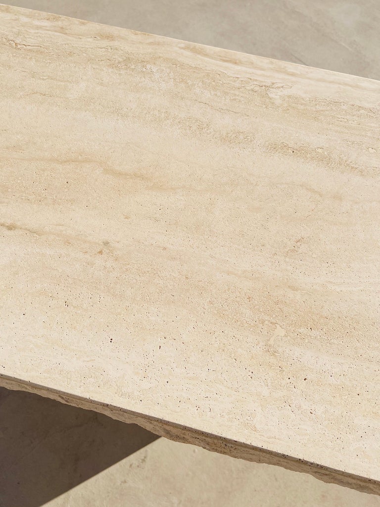 Vintage Live Edge Italian Travertine Console Table at 1stDibs