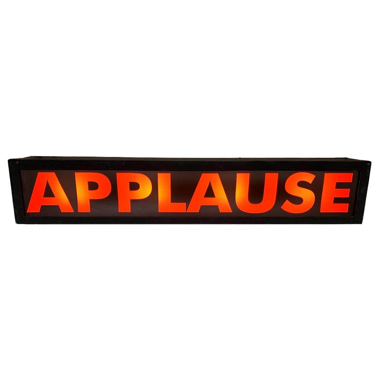 Vintage Live Studio Audience APPLAUSE Light Up Sign at 1stDibs ...