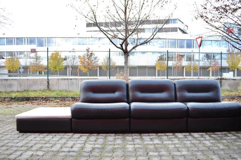 Vintage Living Room Suite Modular Black Leather Lounge Sofa, Germany ...