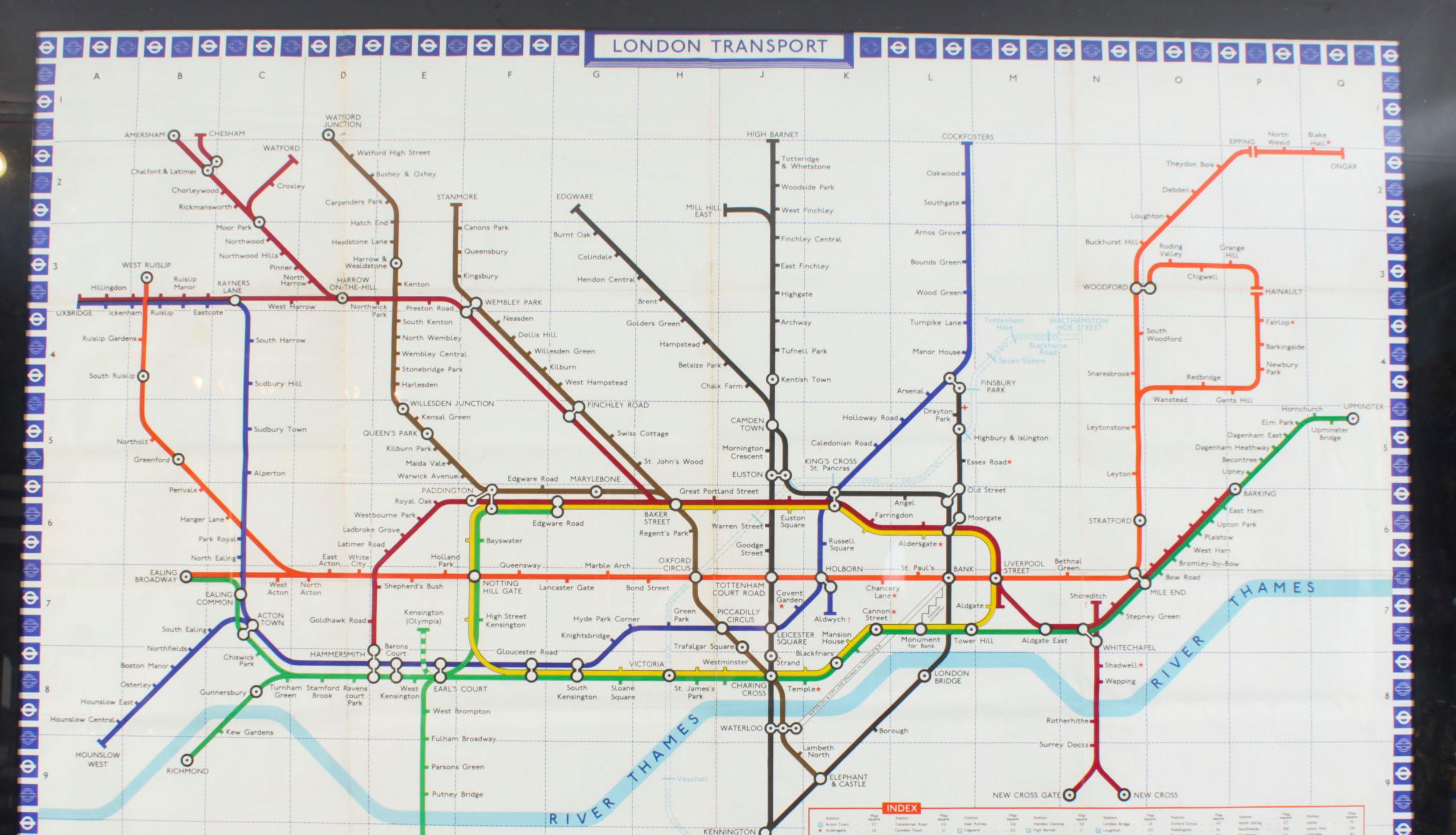 Vintage London Transport Tube Map By Paul Garbutt 20th Century For Sale ...