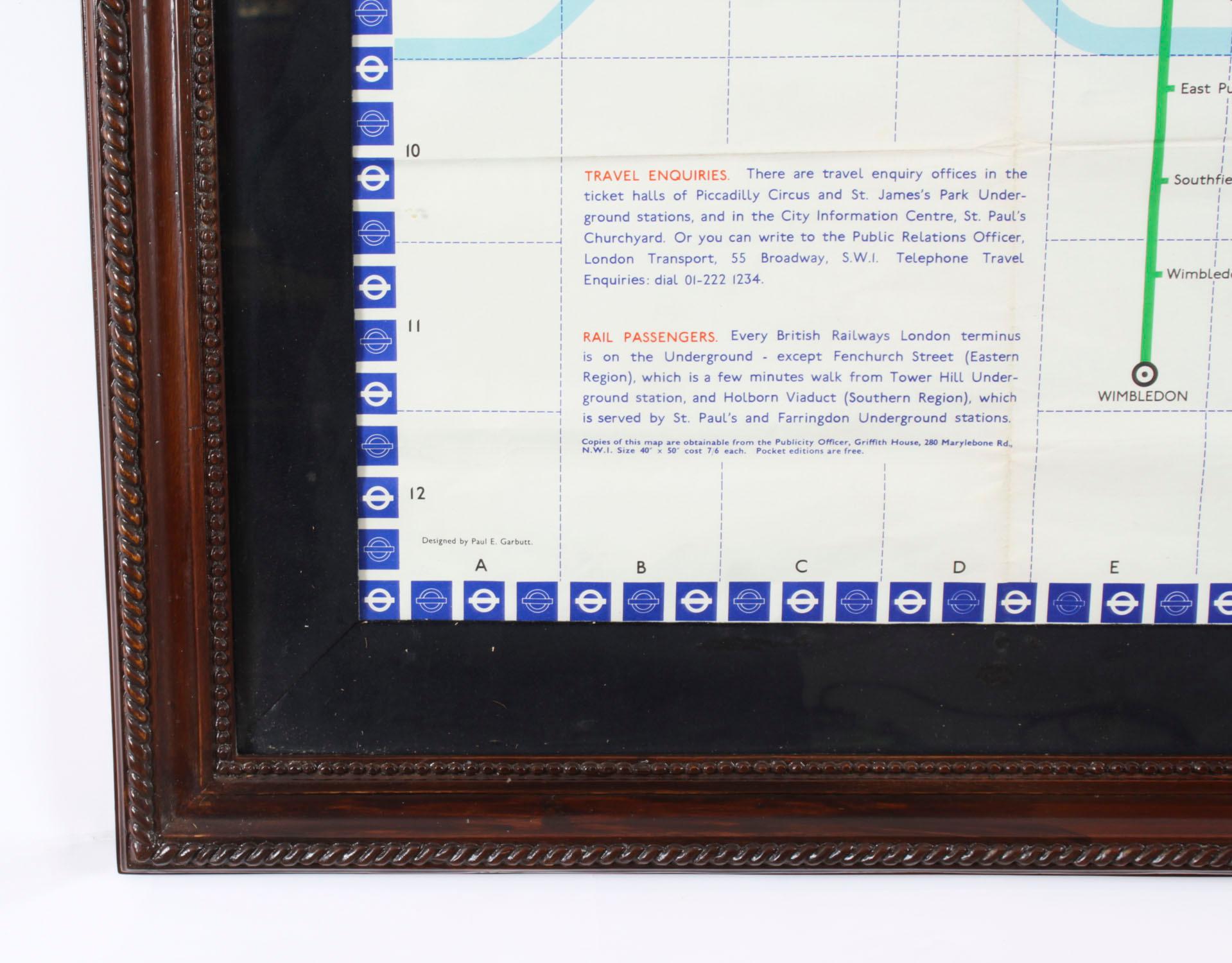 Vintage London Transport Tube Map By Paul Garbutt 20th Century For Sale ...