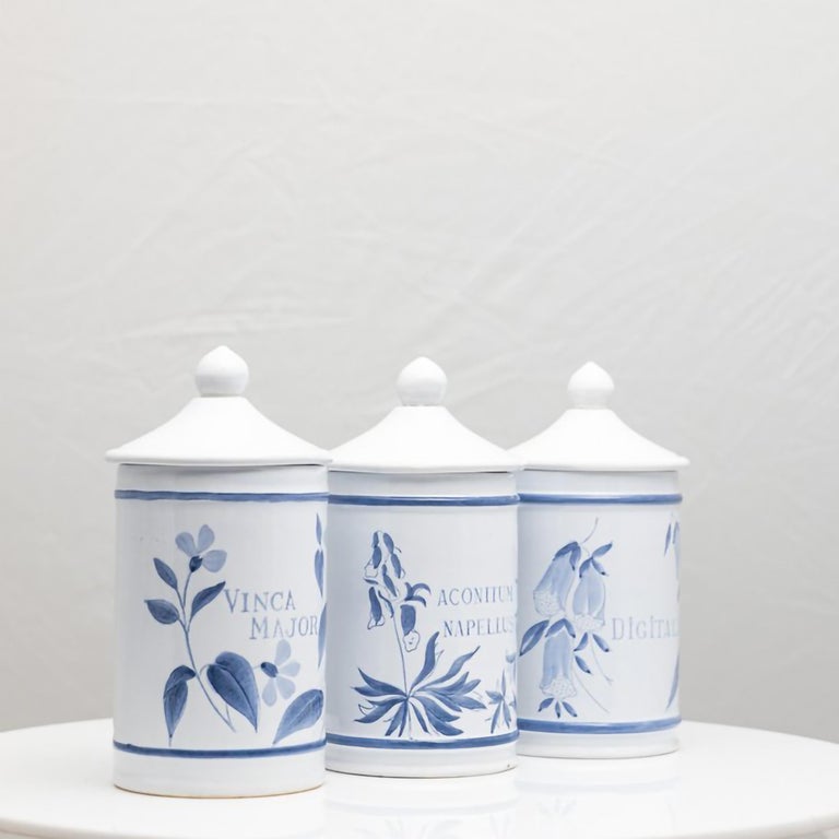 Vintage Longchamp Porcelain Apothecary Set For Sale at 1stDibs