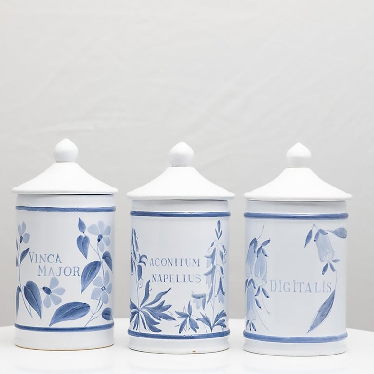 Vintage Longchamp Porcelain Apothecary Set For Sale at 1stDibs