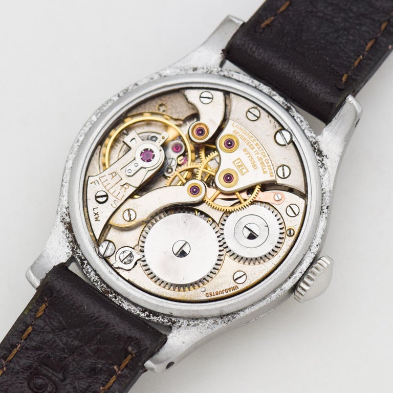 Vintage Longines Military WWII-Era Chrome and Stainless Steel Watch ...