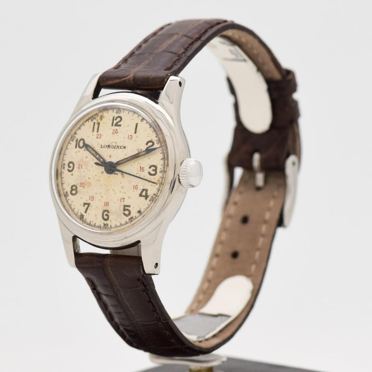 Vintage Longines Military WWII-Era Stainless Steel Watch, 1949 For Sale ...