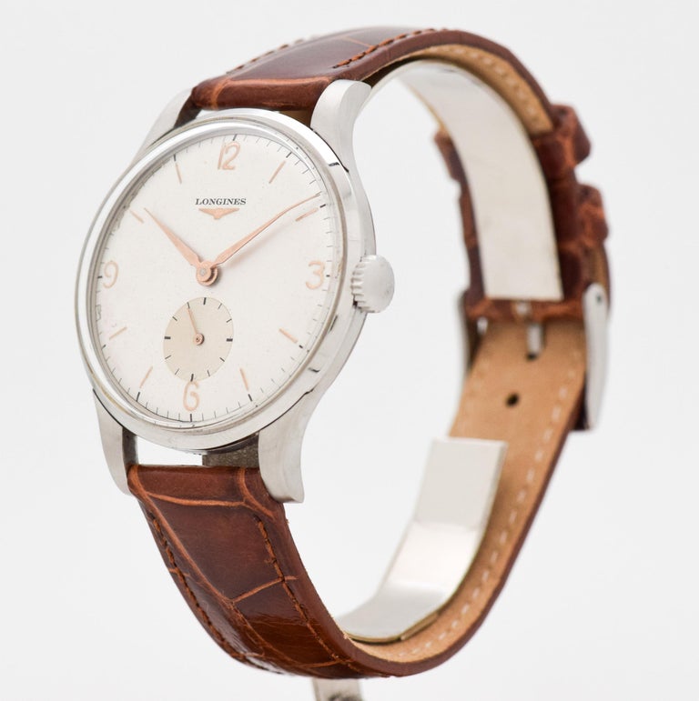 Vintage Longines Stainless Steel Watch, 1950 at 1stDibs