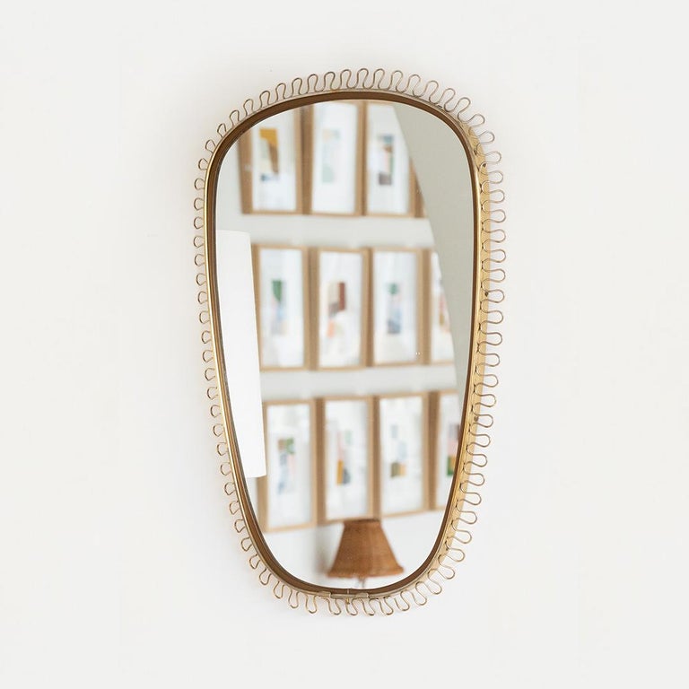 Vintage Loop Brass Mirror by Josef Frank at 1stDibs