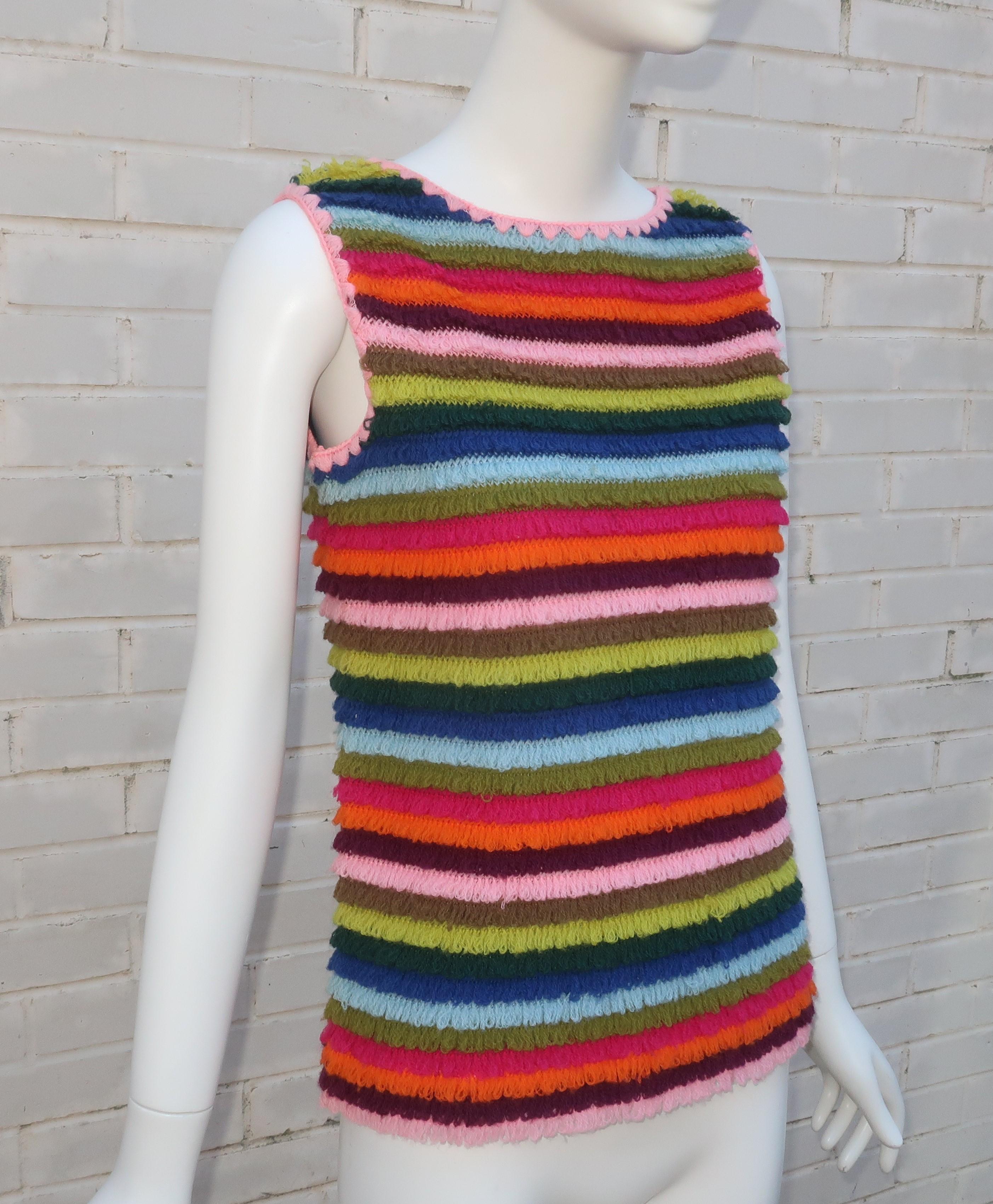 Vintage Loop Wool Sweater Vest, 1960's For Sale at 1stDibs