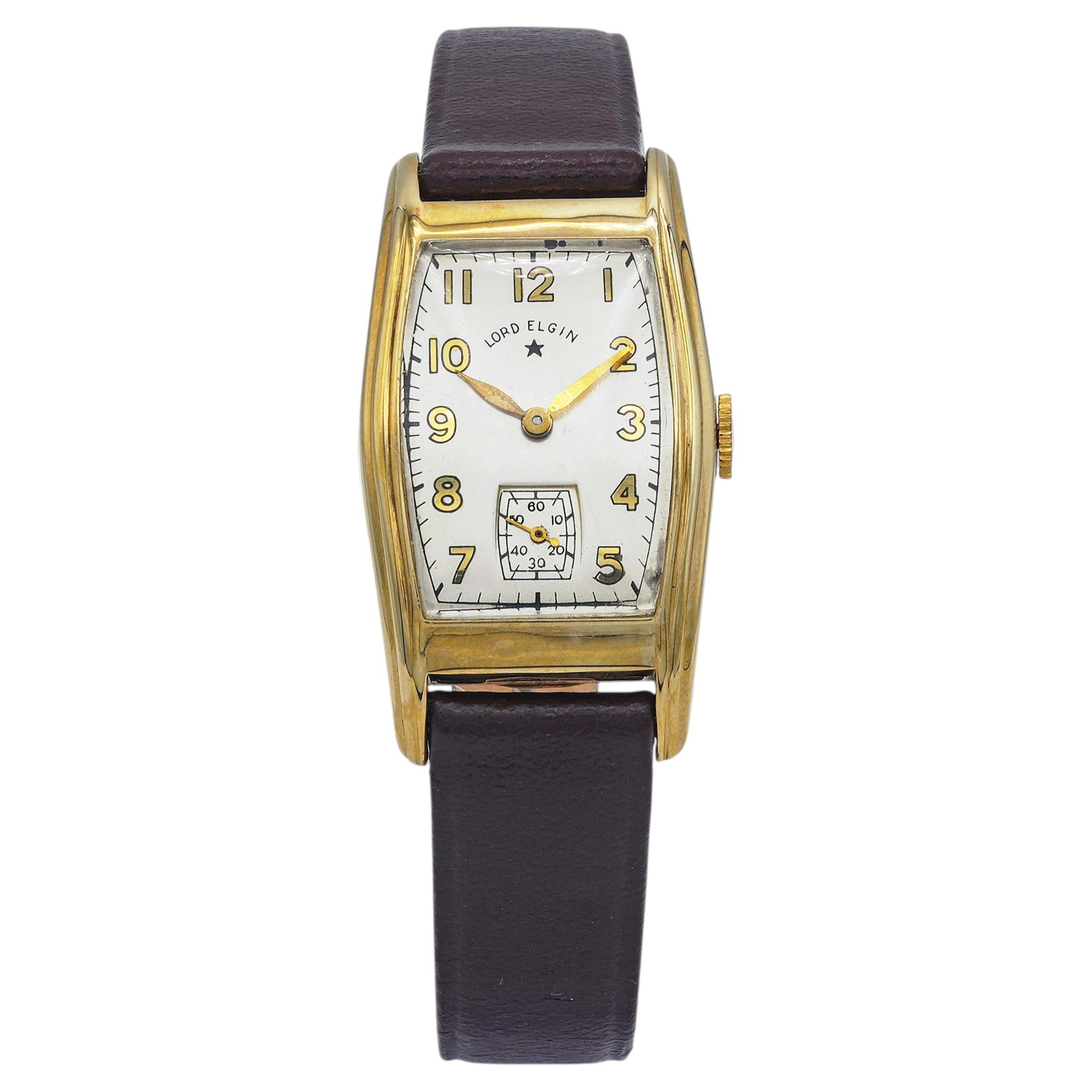 Lord Elgin "Jump Hour" (Digital Mechanical) 1950s Lord Elgin 14K Gold ...