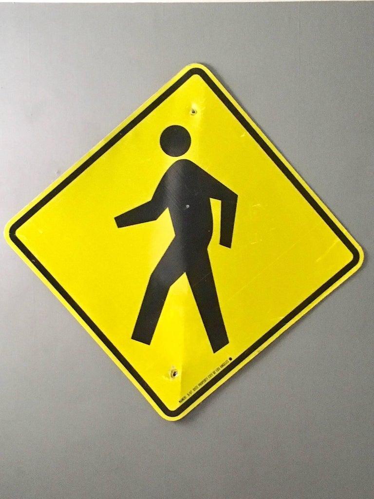 Vintage Los Angeles Pedestrian Crossing Sign For Sale at 1stDibs