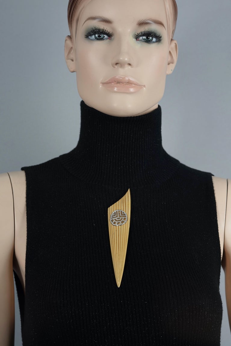 Vintage LOUIS FERAUD Massive Modernist Logo Brooch For Sale at 1stDibs