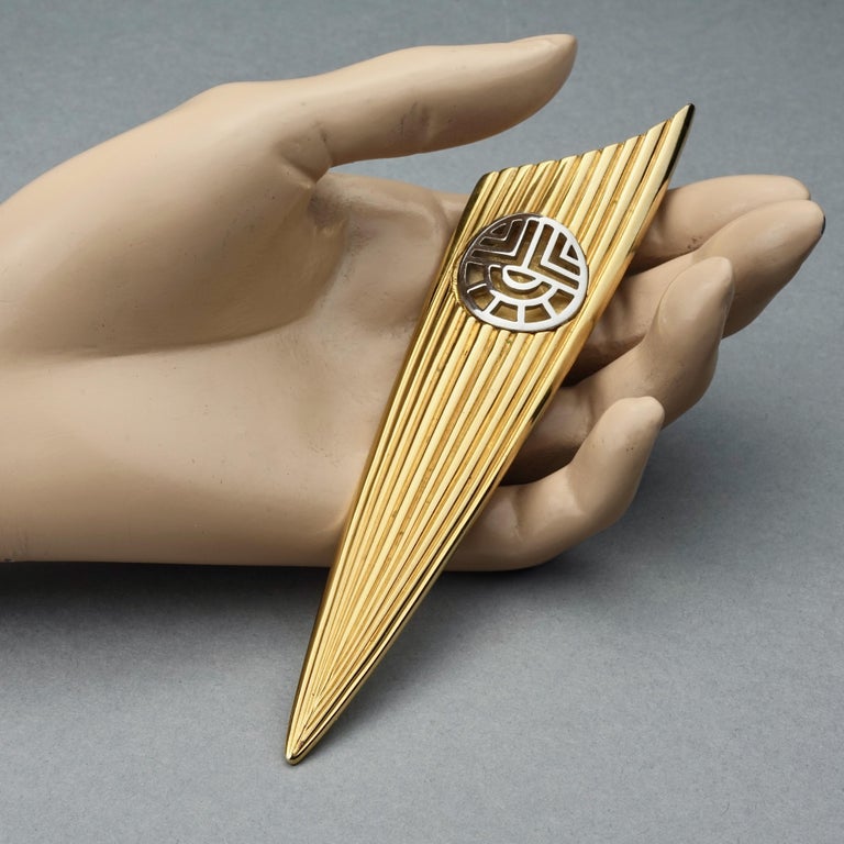 Vintage LOUIS FERAUD Massive Modernist Logo Brooch For Sale at 1stDibs