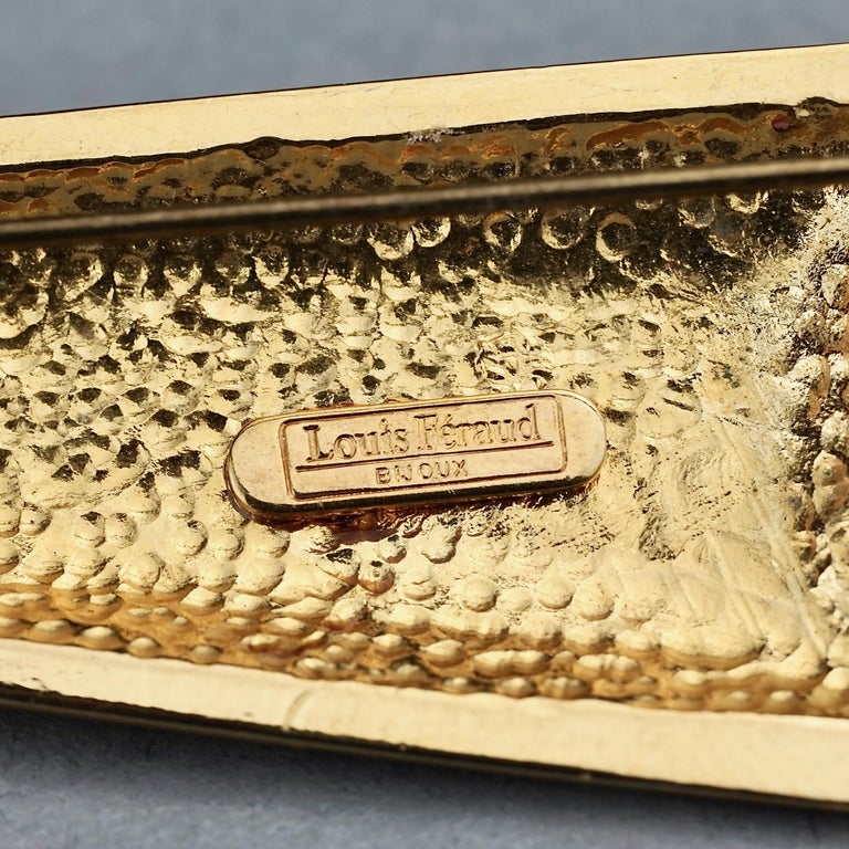Vintage LOUIS FERAUD Massive Modernist Logo Brooch For Sale at 1stDibs