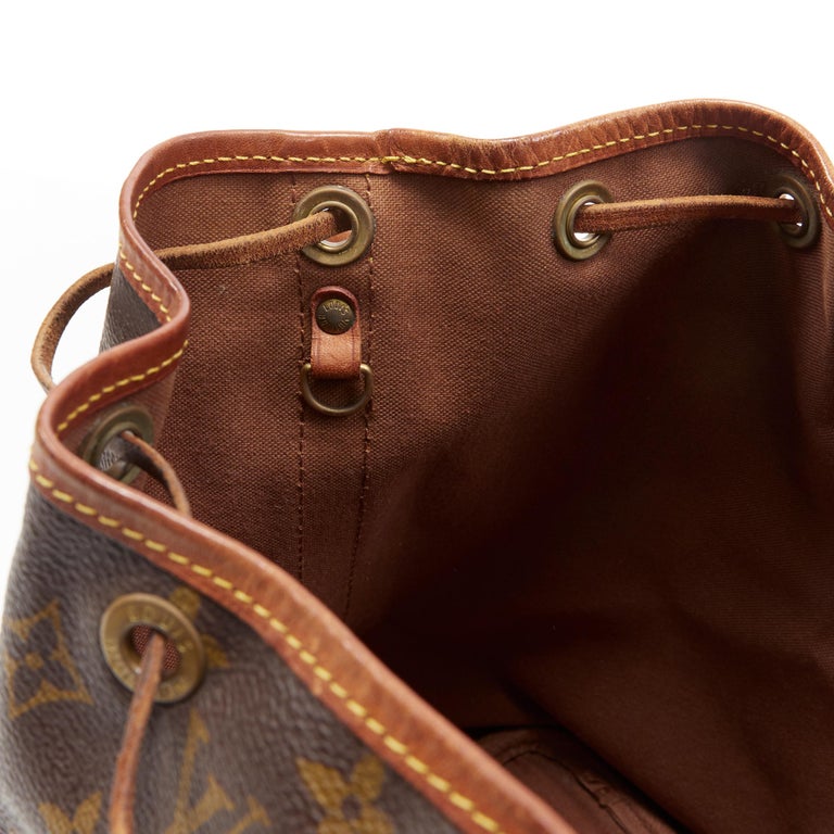 vintage LOUIS VUITTON Petite Noe brown monogram canvas drawstring ...