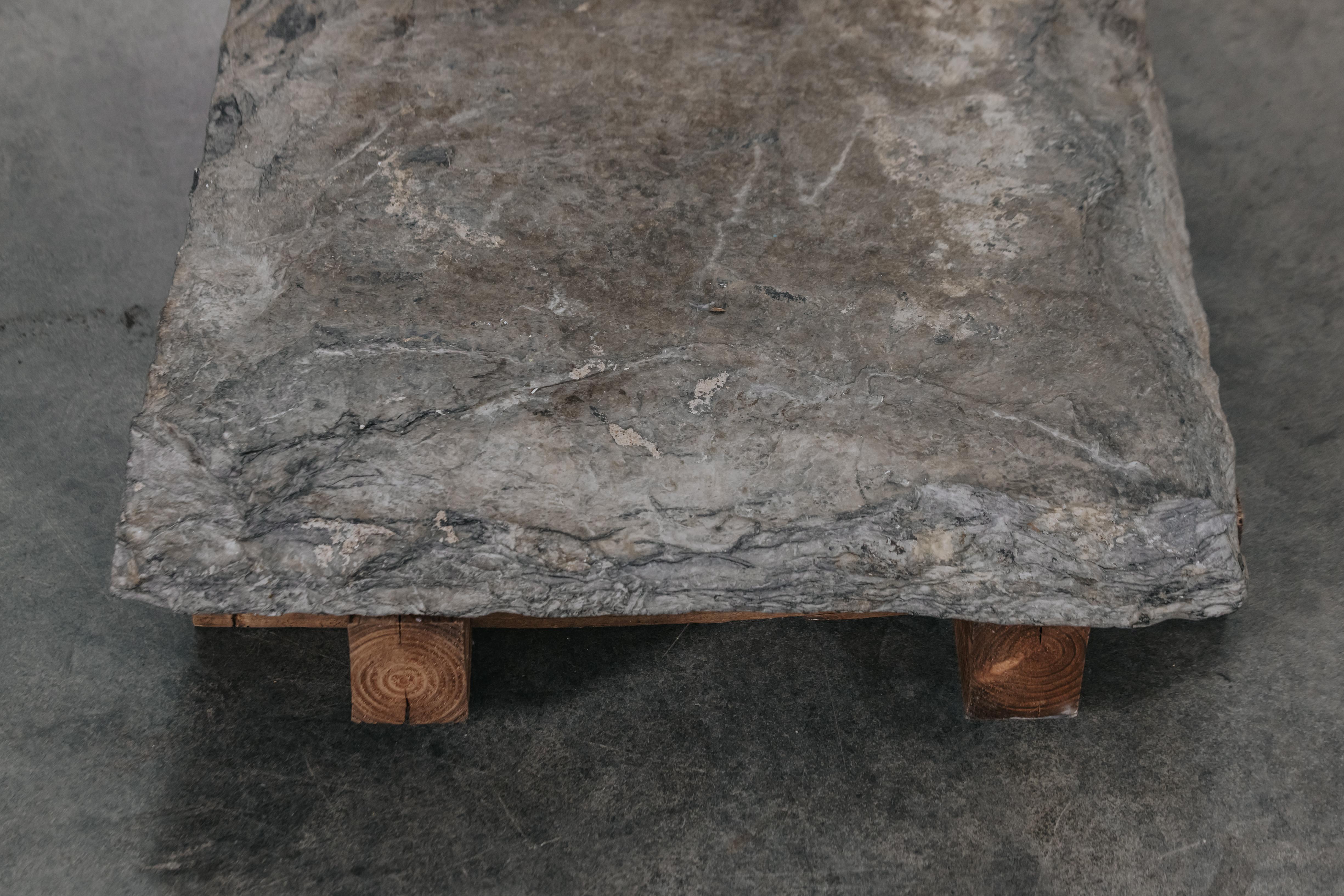 Vintage Low Bluestone Table From France, Circa 1900 at 1stDibs