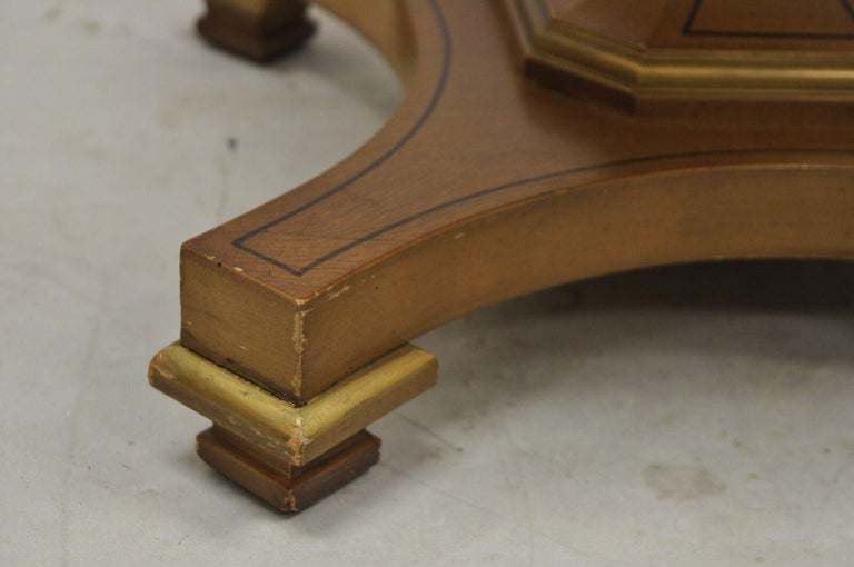 Vintage Low Marble Top Empire Style Pedestal Side Tables by Imperial, a ...