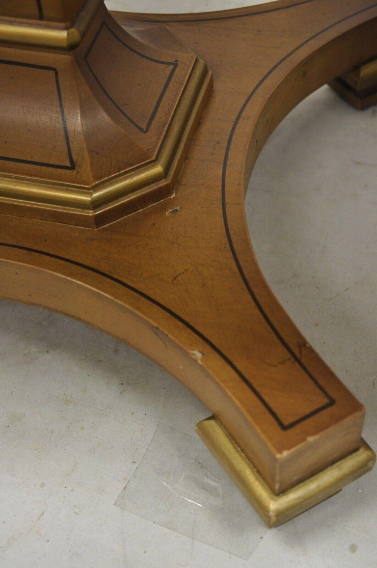 Vintage Low Marble Top Empire Style Pedestal Side Tables by Imperial, a ...