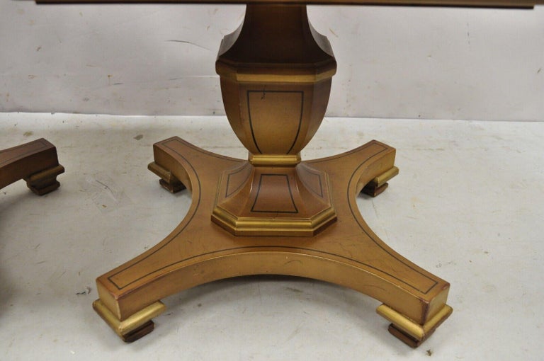 Vintage Low Marble Top Empire Style Pedestal Side Tables by Imperial, a ...