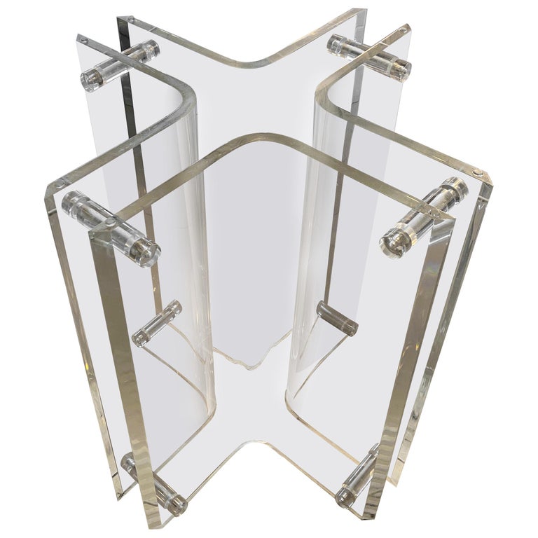 Vintage lucite Dining, Entry or Center Table Base Geometric Peg For ...