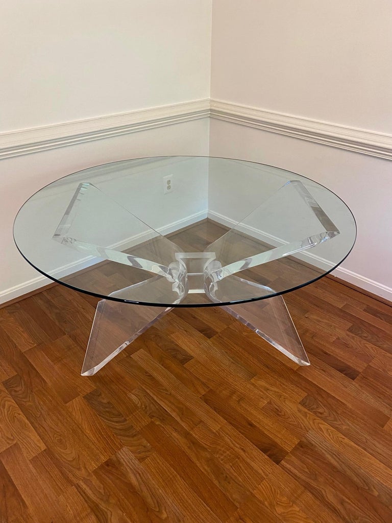 Vintage Lucite Dining Table, in the Style of Lion in Frost For Sale at ...