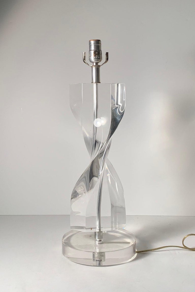 Vintage Lucite Helix Twist Lamp by Herbert Ritts for Astrolite ...
