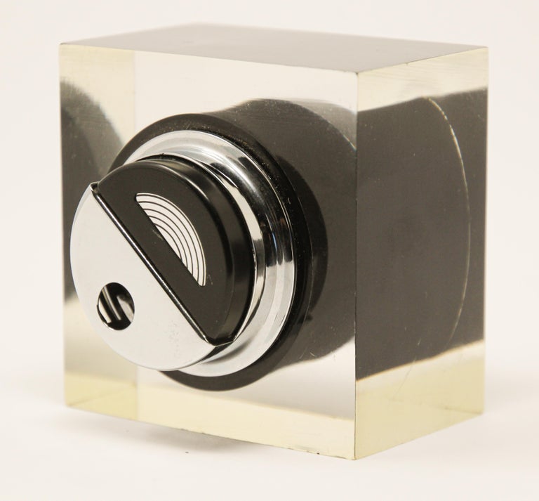 Vintage Lucite Square Retro Lighter, 1970 at 1stDibs