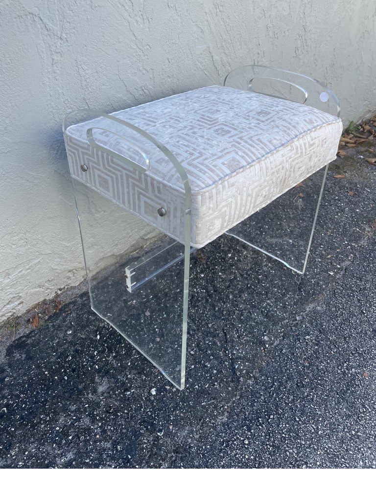 Vintage Lucite Stool by Charles Hollis Jones For Sale at 1stDibs